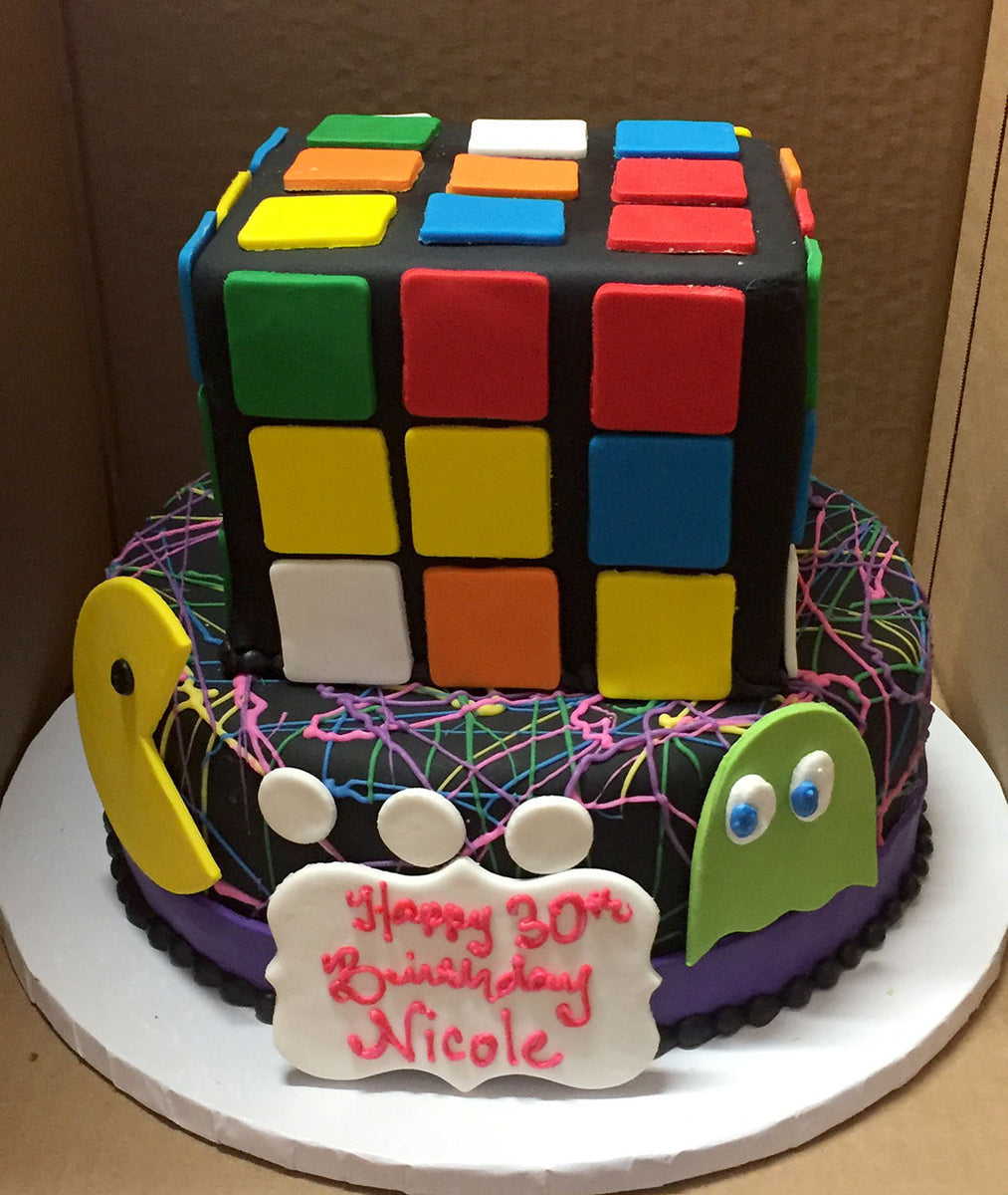 80's Themed Pacman Game Cake – Riesterer's Bakery